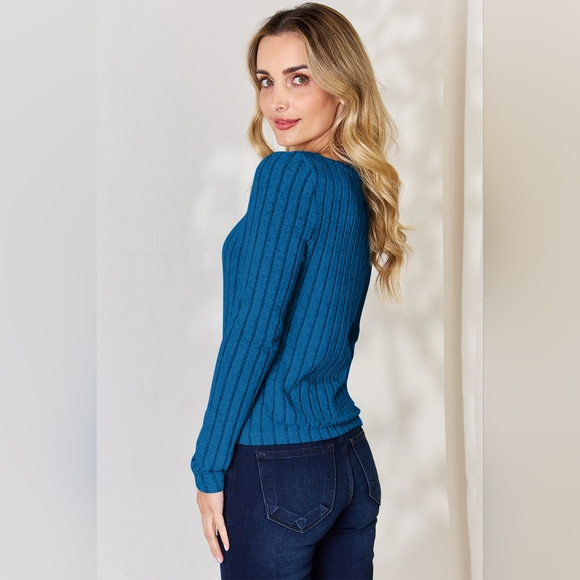 Basic Bae | Tops | Basic Bae Full Size Ribbed Long Sleeve Tshirt Top ...